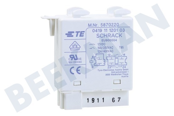 Miele 5870220 Relais Van verwarmings element 6 kont Miele 5870220 Relais Van verwarmings element 6 kont