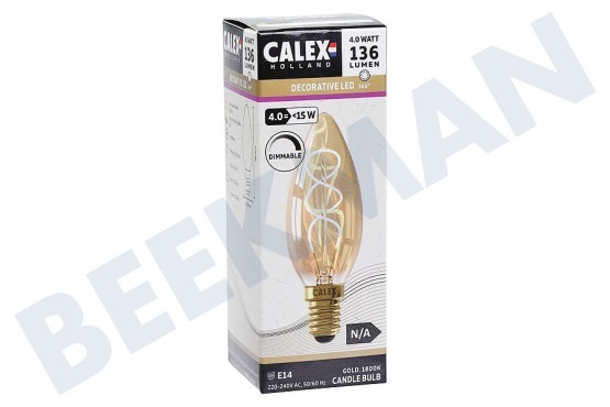 Calex 1001000100 Kaars LED lamp Flexible Filament Gold