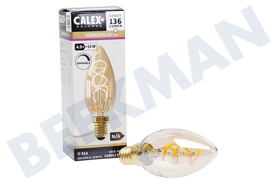 Calex 1001000100 Kaars LED lamp Flexible Filament Gold