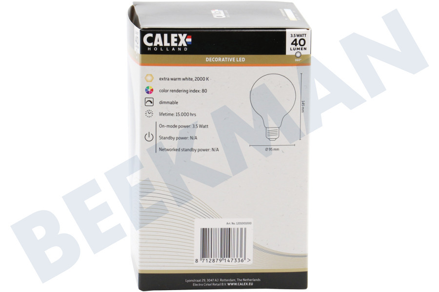 Calex 1201001000 LED Glasfiber Titanium G95 Globelamp 3