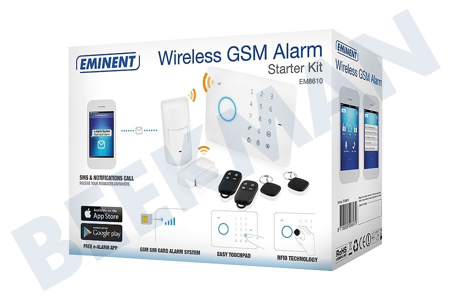 Eminent EM8710 e-Alarm Draadloos GSM Alarmsysteem