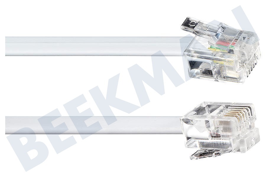 Easyfiks Telefoonkabel Wit 2x RJ11 6p4c Male 5.0 Meter